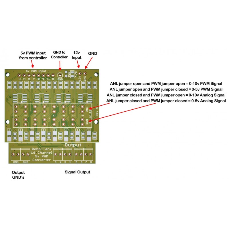 8 Channel 5v PWM Digital to Analog Signal Converter Kit