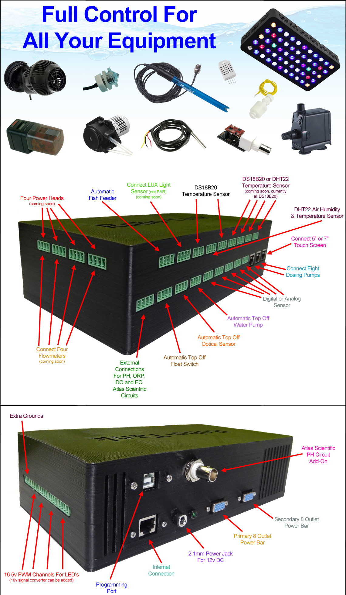 Robo-Tank DIY Aquarium Controller, Freshwater, Saltwater, Reef Tanks